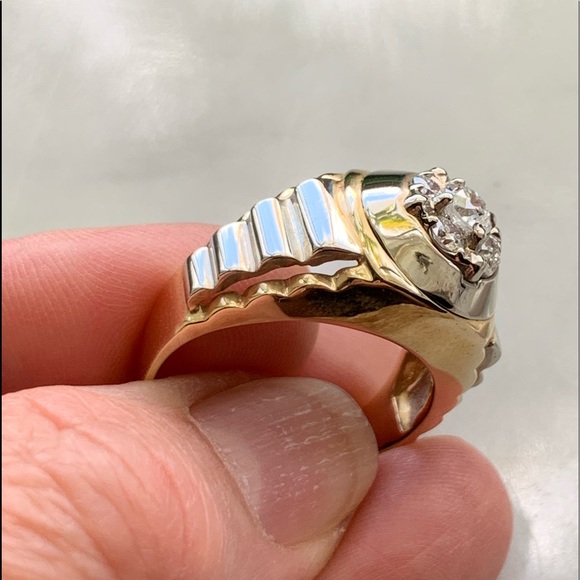 Quality Gold | Accessories | New 4ktt Mens Rolex Style Diamond Ring ...